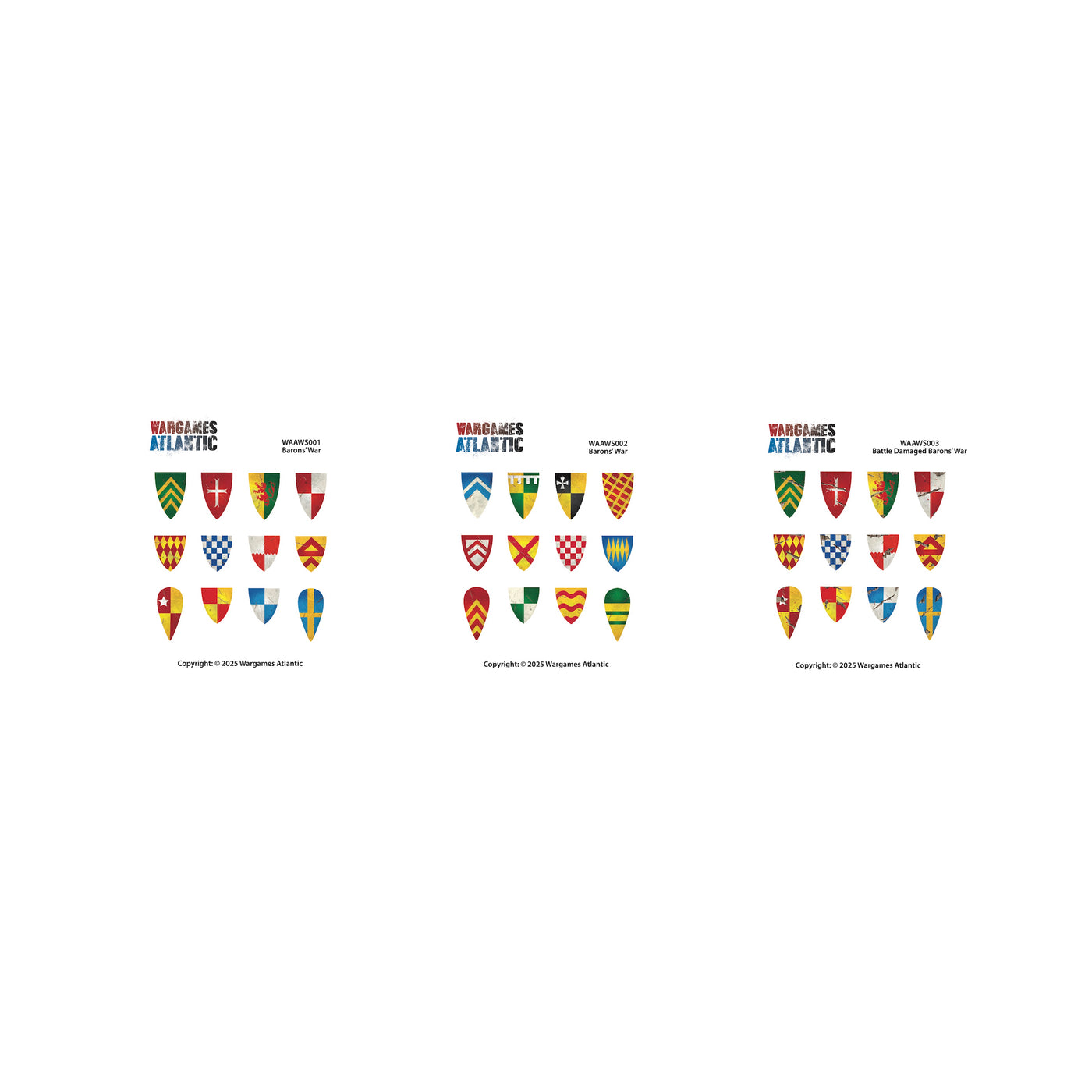 Barons' War Shield Decals (01) — Wargames Atlantic