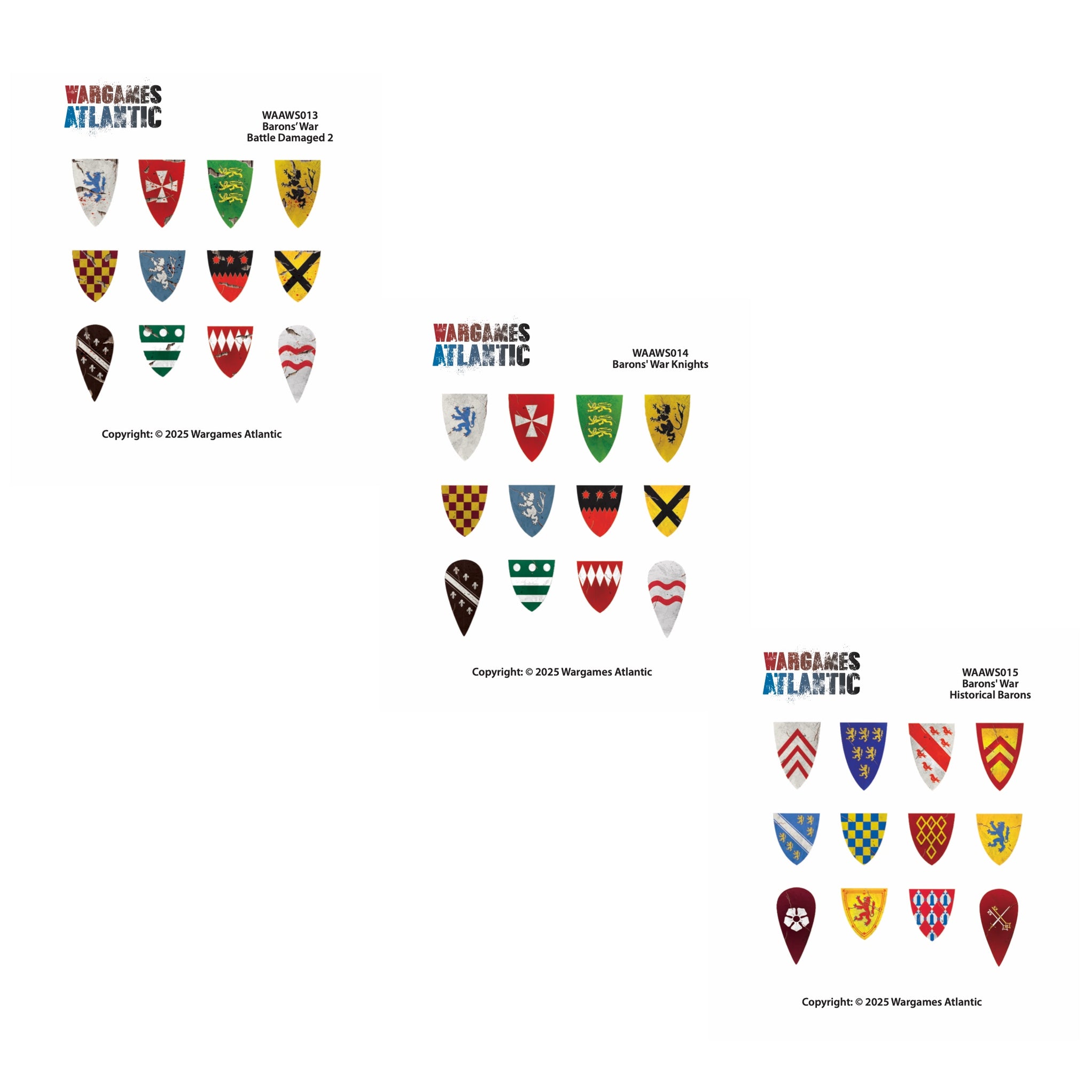 Barons' War Shield Decals (02): Knights 02 — Wargames Atlantic