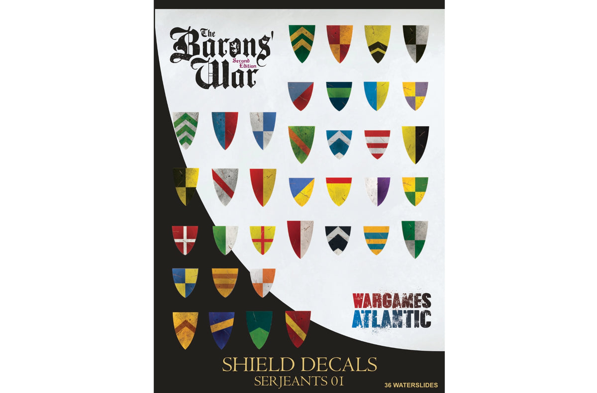 Barons' War Shield Decals (03): Serjeants 01 — Wargames Atlantic